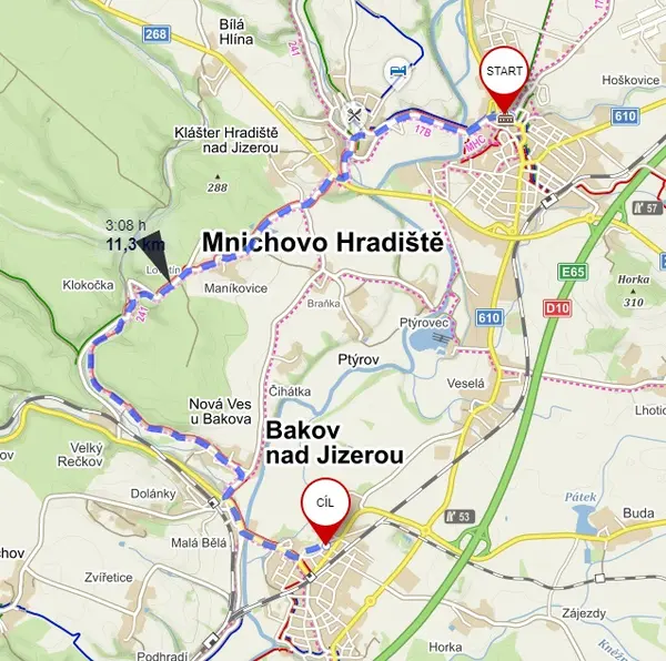 Přes Klokočku do Bakova - Mnichovo Hradiště